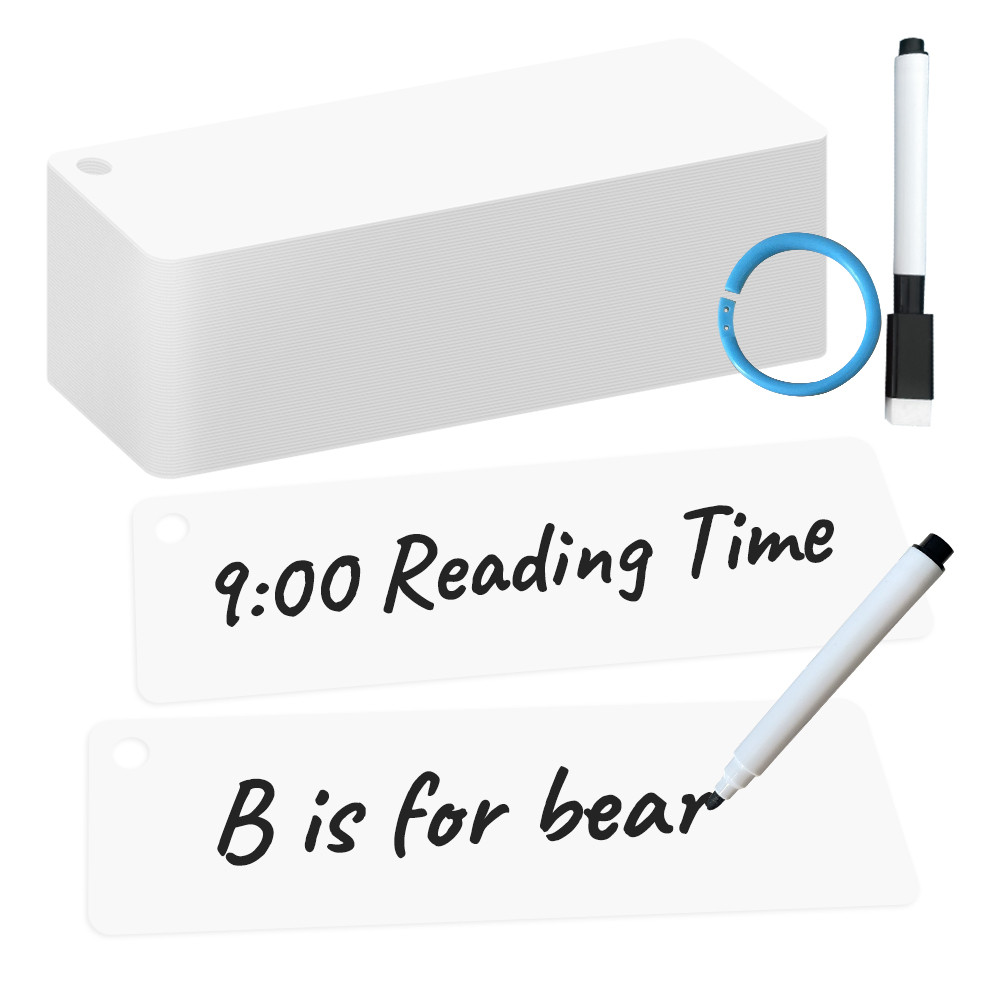 Double Sided Blank Cards 20pcs - Reusable Dry Erase Flash Cards for ...