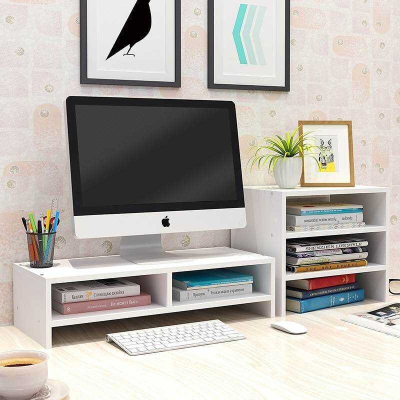 Computer added elevated dormitory office desk desktop storage box ...