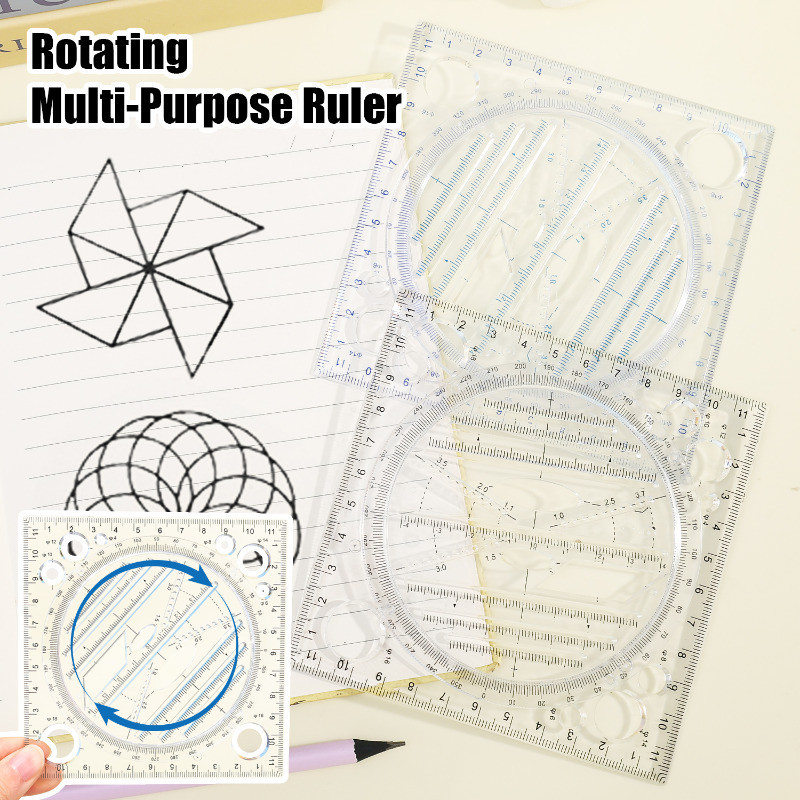 Multifunction Rotatable Ruler - DIY Art Design Tools - School Office ...