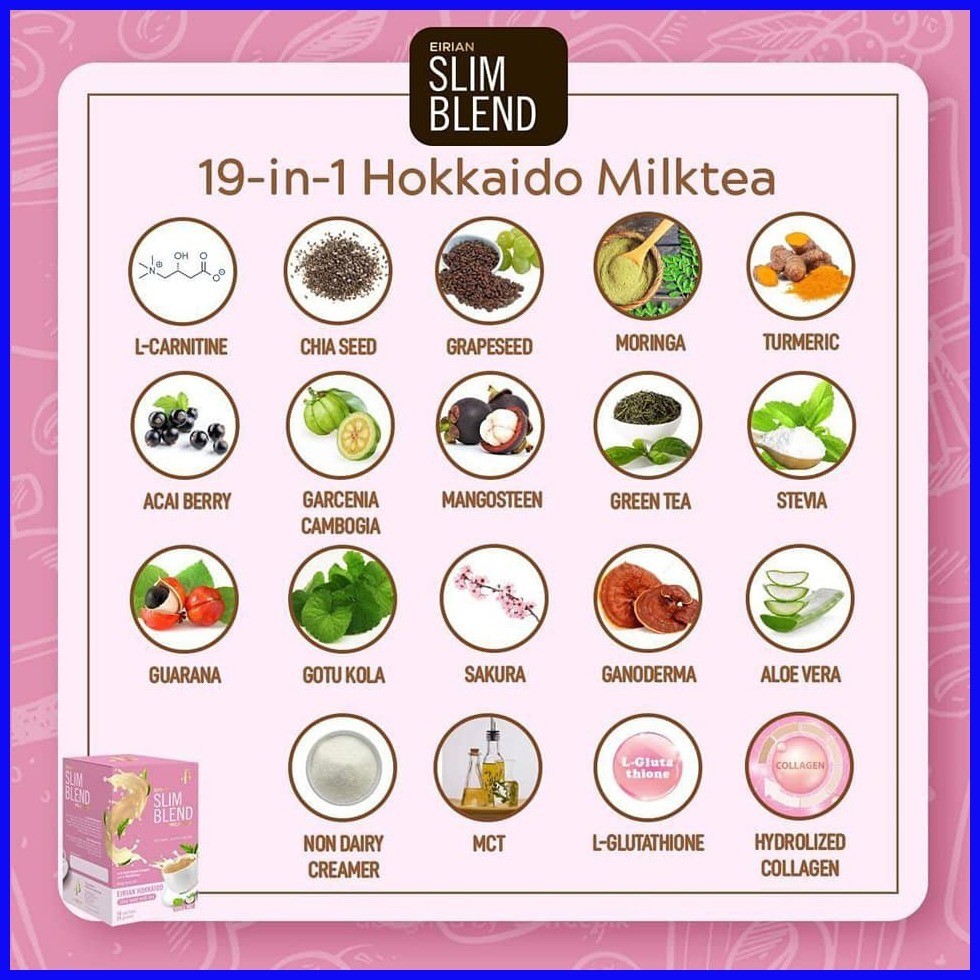 ♟ Eirian Milktea Eirian Hokkaido Eirian Chia Seed Milktea Slim Blend 10 ...