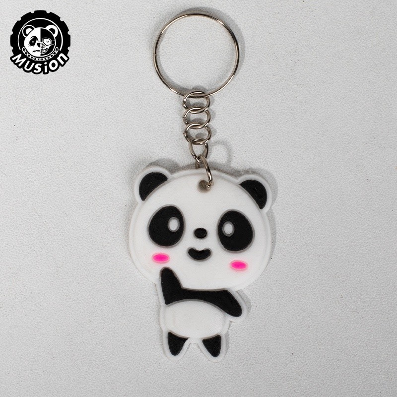 Musion Cartoon Key Chain Cute Panda KeyChain Pendant Key Ring PVC ...