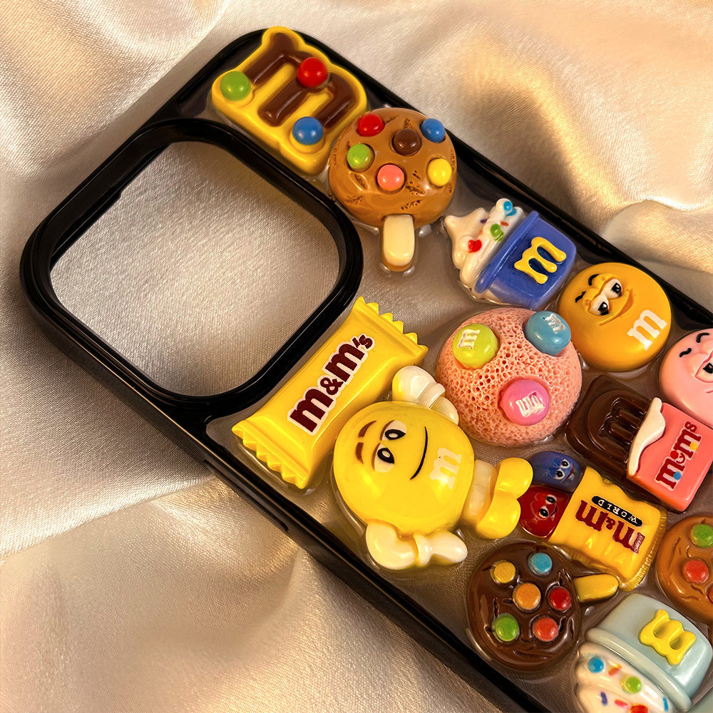 Funny 3D M&M's Glitter Gell Phone Case for Iphone 11 15 14 Pro Max 12 ...
