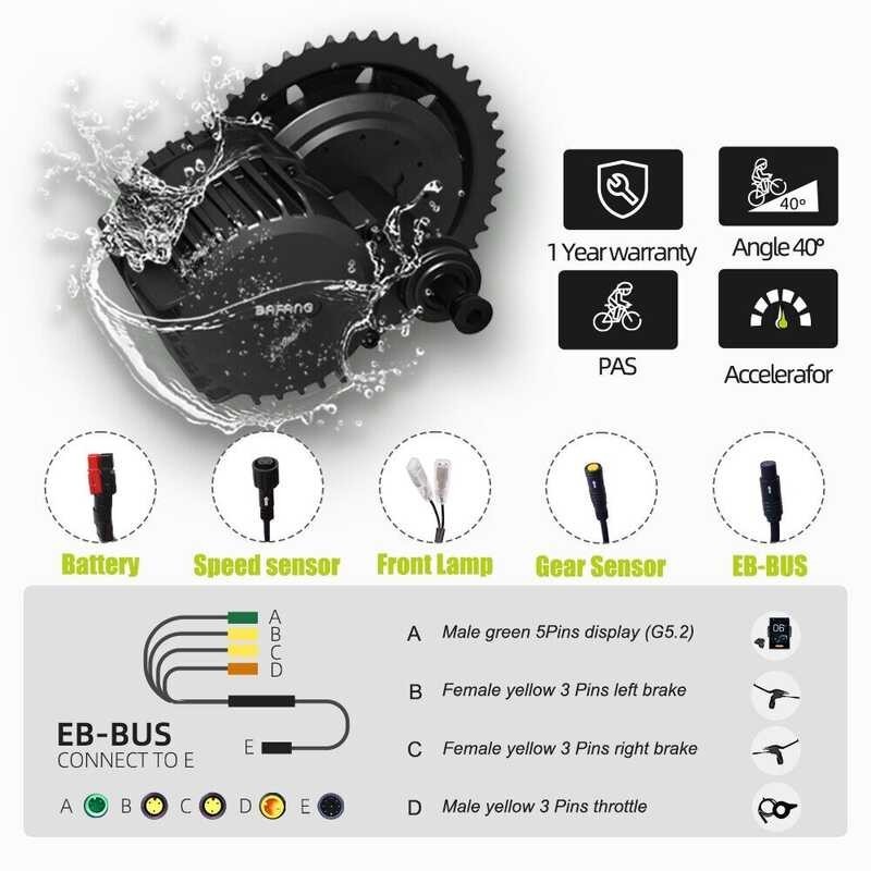 Mid Drive Bafang Motor 1000W 750W 500W 250W Electric Bicycle Conversion ...