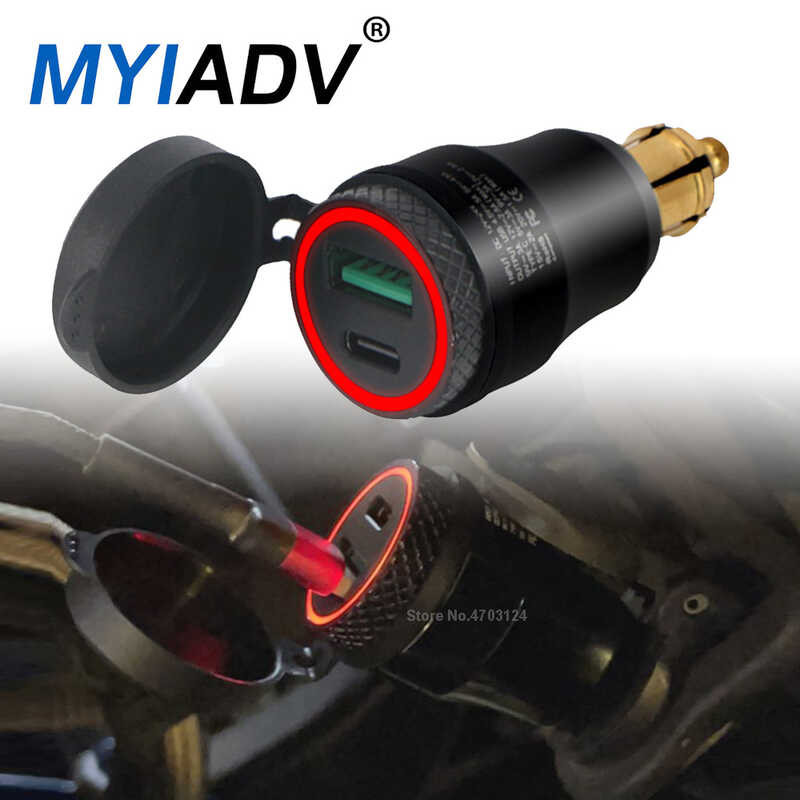 Quick Motorcycle Charger 3.0 USB & Type C DIN Hella Plug Socket Power ...