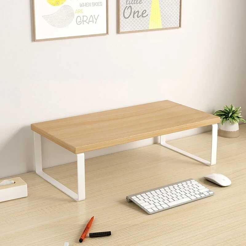Shelf Bracket Raised Office Laptop Monitor Desktop Computer Stand Rack ...