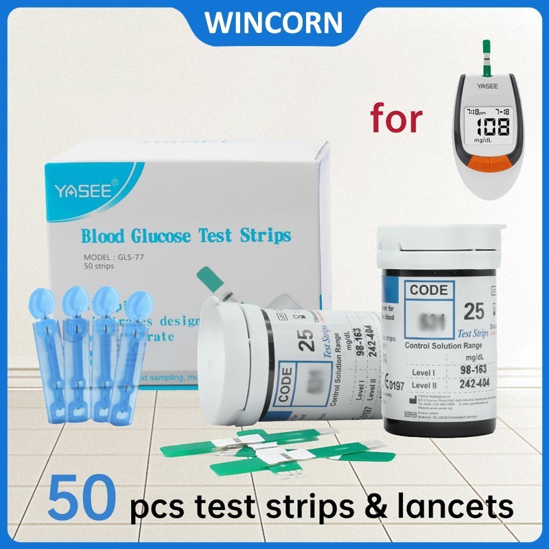 Glucose Test Strips (50pcs/100pcs Test Strips)Blood Glucose Machine ...