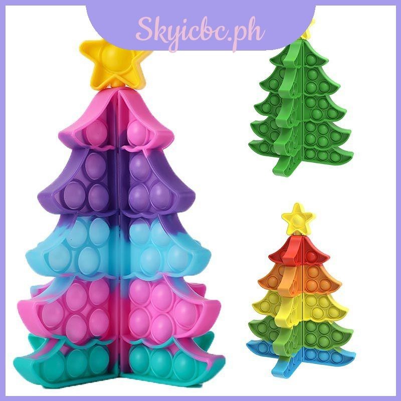 Tree Fidget Christmas Pop It Push Bubble Simple Dimple Stress Xmas Toy ...