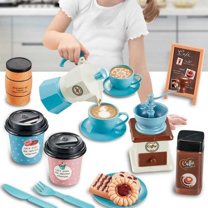 Simulasyon Set Pretend Kitchen Afternoon Tea Toy With Coffee Pot Cup ...