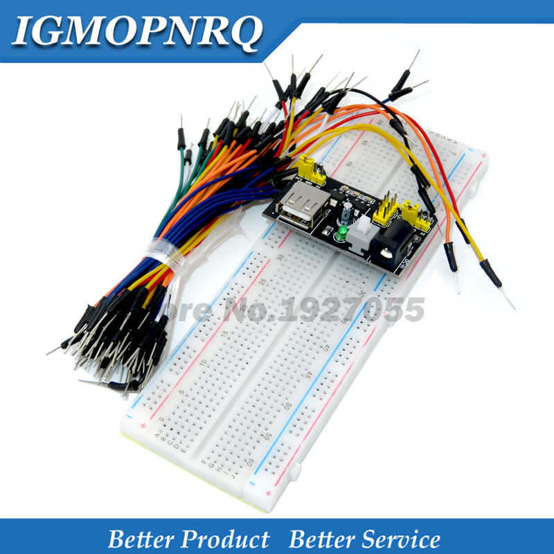 Breadboard MB102 module+ MB-102 830 points Solderless Prototype Bread board kit + 65 Flexible ...