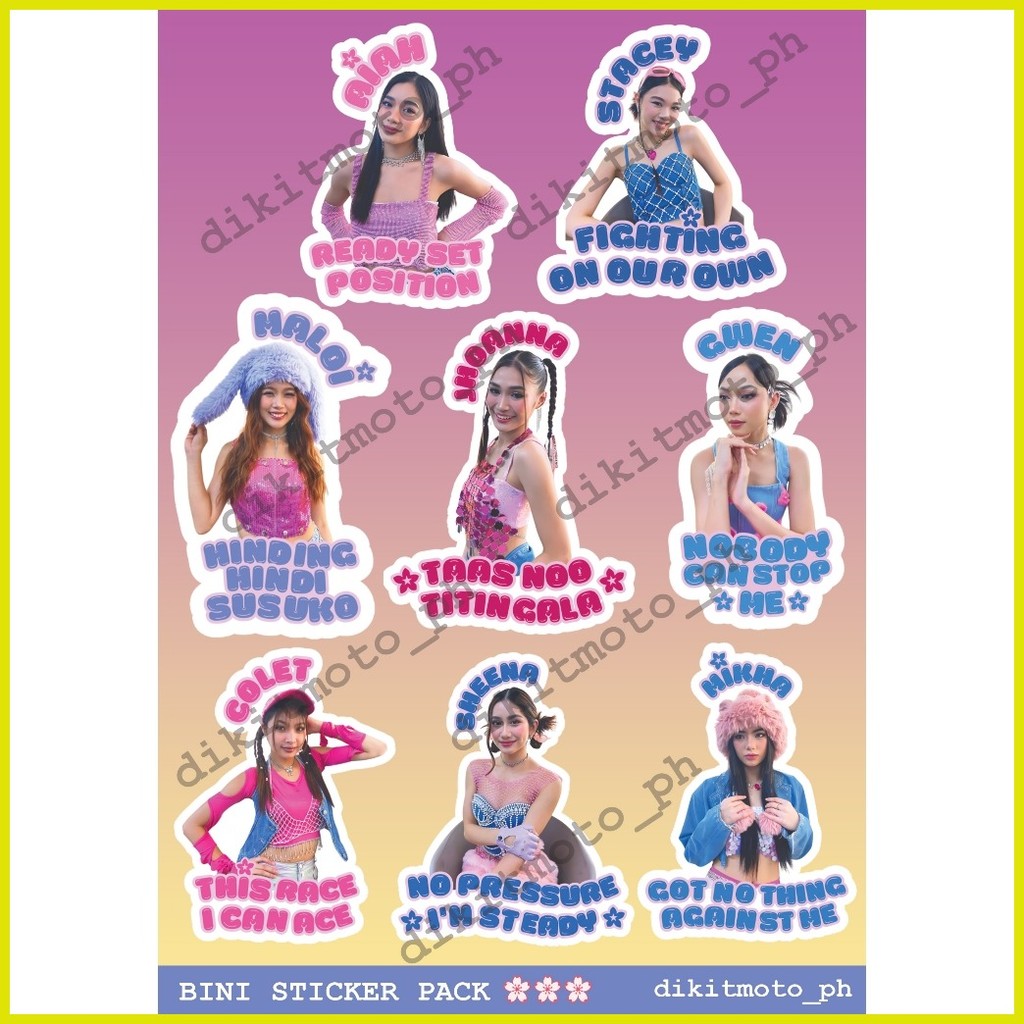 ⭐ [dikitmoto] BINI STICKER PACK #2 Waterproof Vinyl Sticker Aiah Colet ...