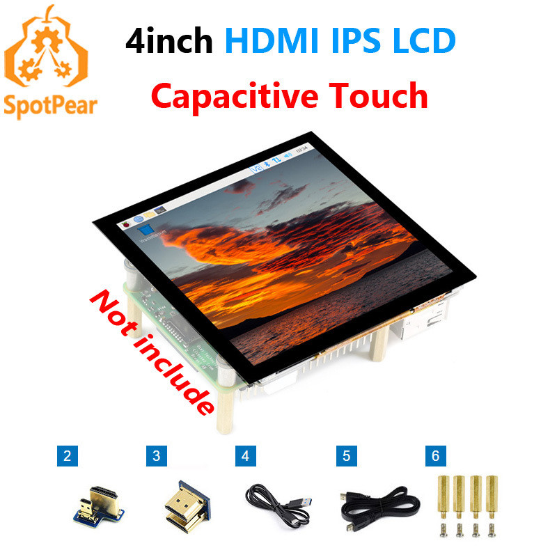Raspberry Pi 4 inch HDMI LCD 4inch capacitive touch screen display ...