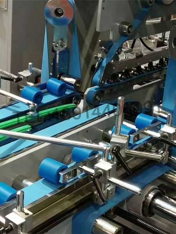 Install label device / double-sided blue box belt / cardboard packaging ...