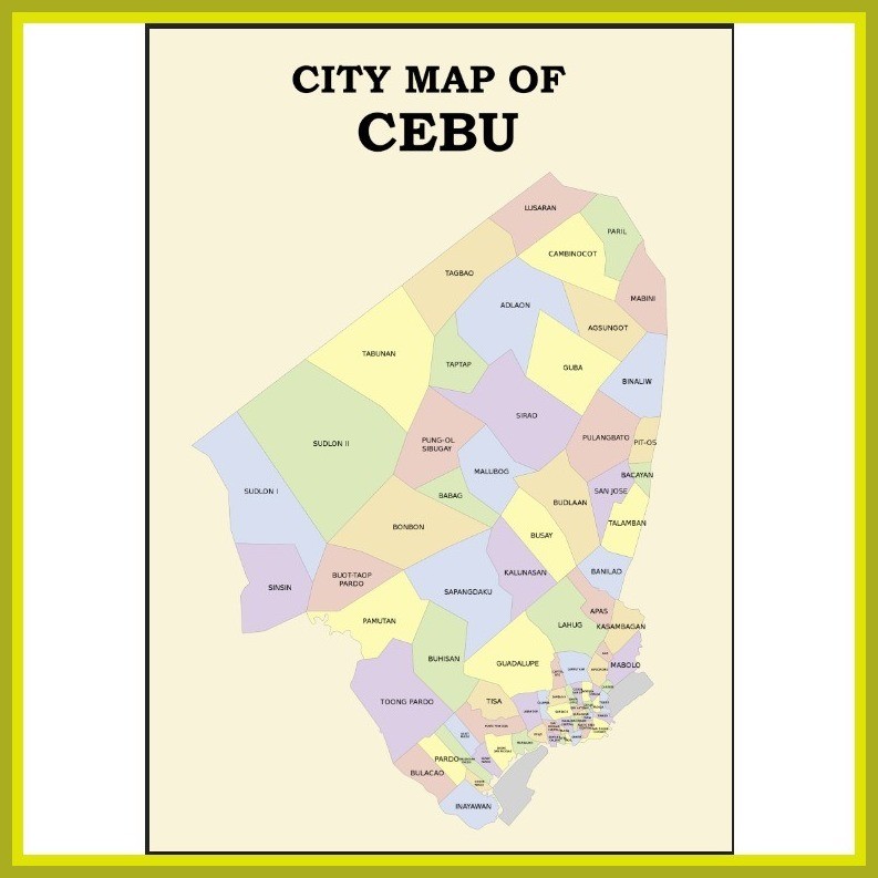 Cebu City Map Waterproof A4 Laminated Chart | Shopee Philippines