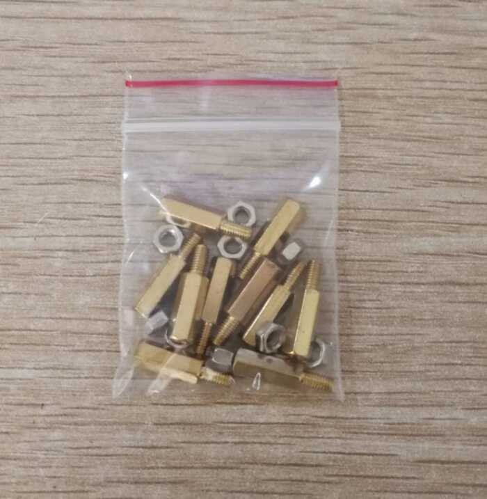 pillar screw double single pass M3 copper pillar+M3 nut (10 set ...