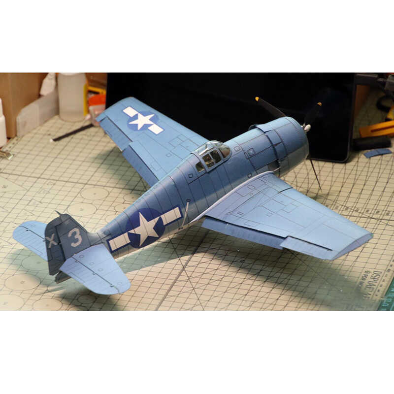 1: 32 F6F-3 Hellcat Fighter Aircraft Military Fans Handmade Paper Model ...