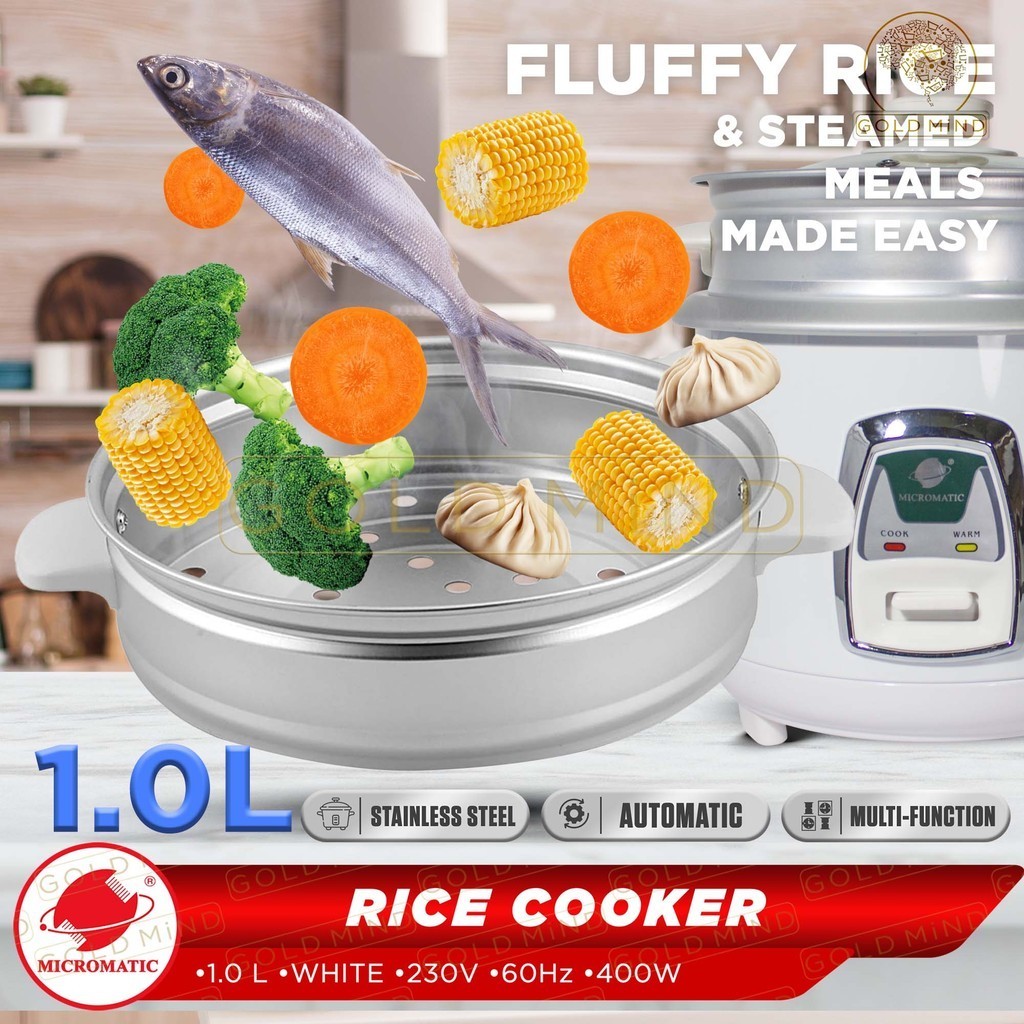 Micromatic Rice Cooker W/Steamer 1.0L - Yellow Elephant | Shopee ...