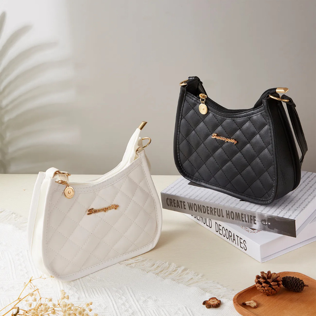 Woman Cute Mini Pu Leatther Baguette Shoulder Bag With Zipper Micro
