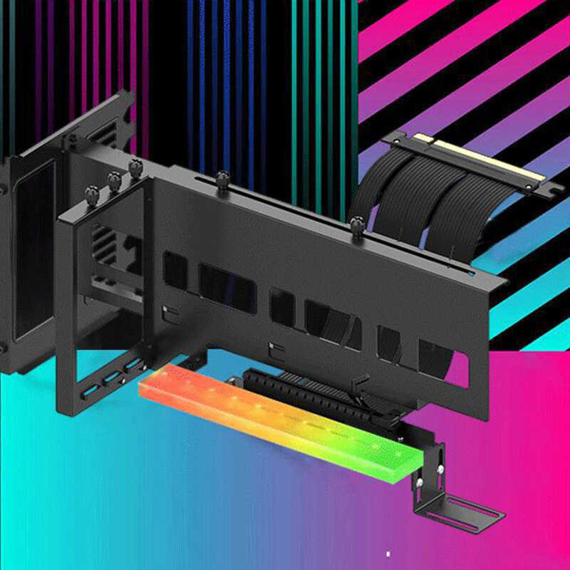 Vertical Mount RGB Light Graphics Video Card Bracket na may PCI-E 4.0 ...