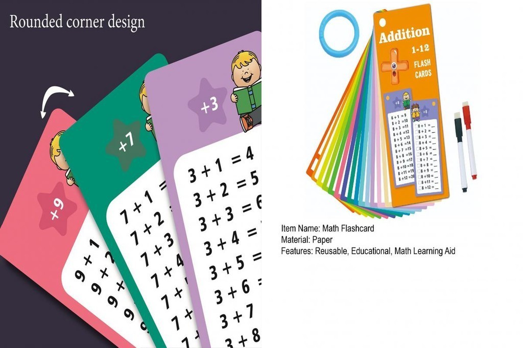 bangla| Kids Math Flashcards Double-sided Question Card Math Flashcards ...