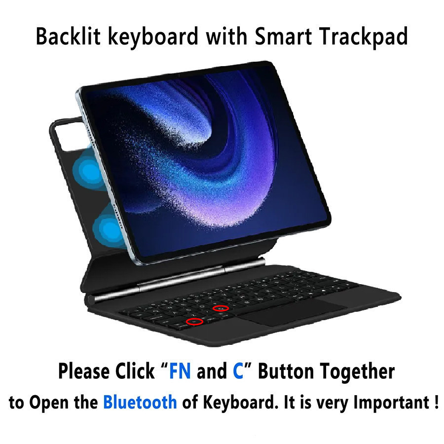 Magnetic Keyboard Cover For Xiaomi pad 7S Pro 12.5 7 Ultra 14 7 / 7 Pro ...