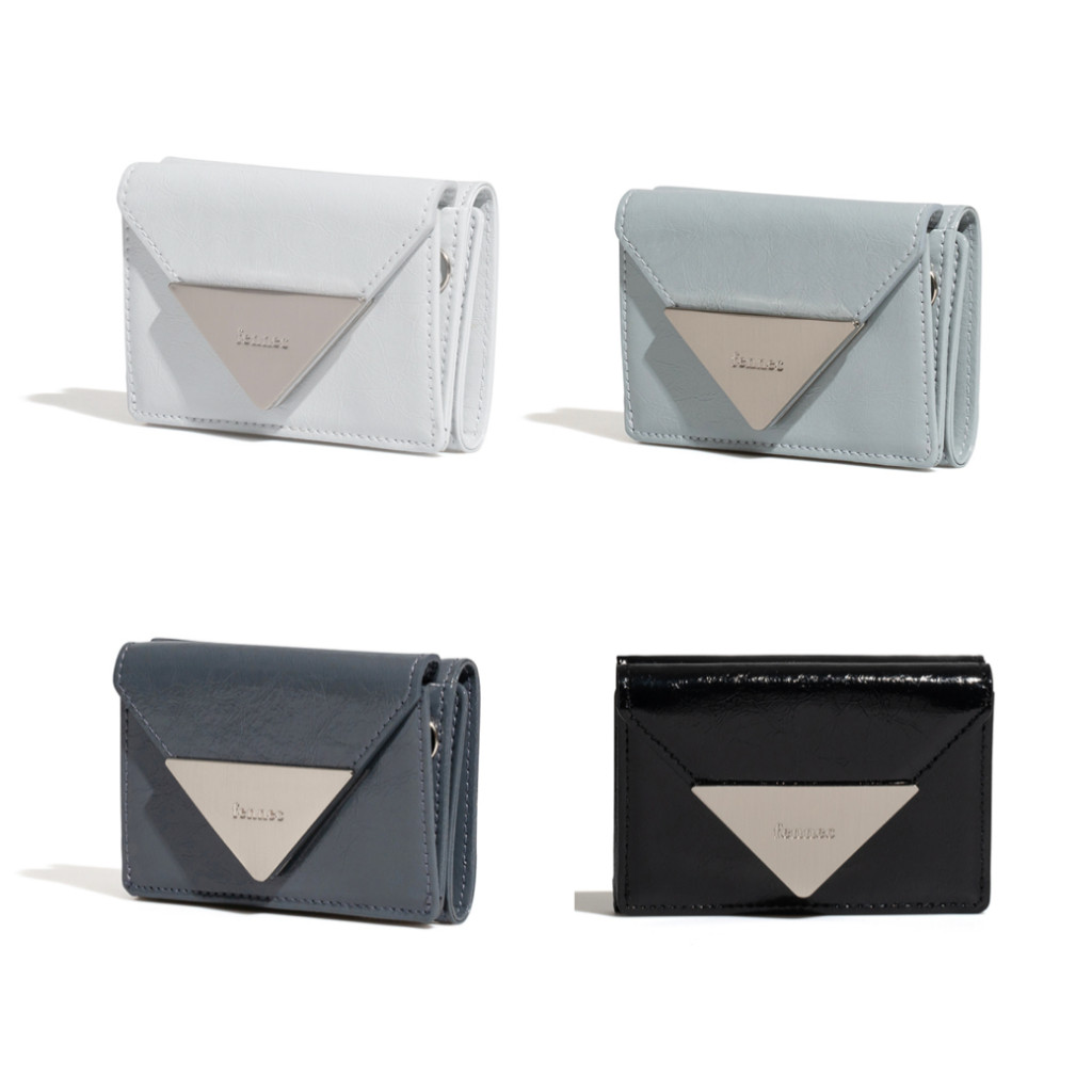 Fennec - CRINKLE TRIANGLE TRIPLE WALLET D / light grey mid dark black ...