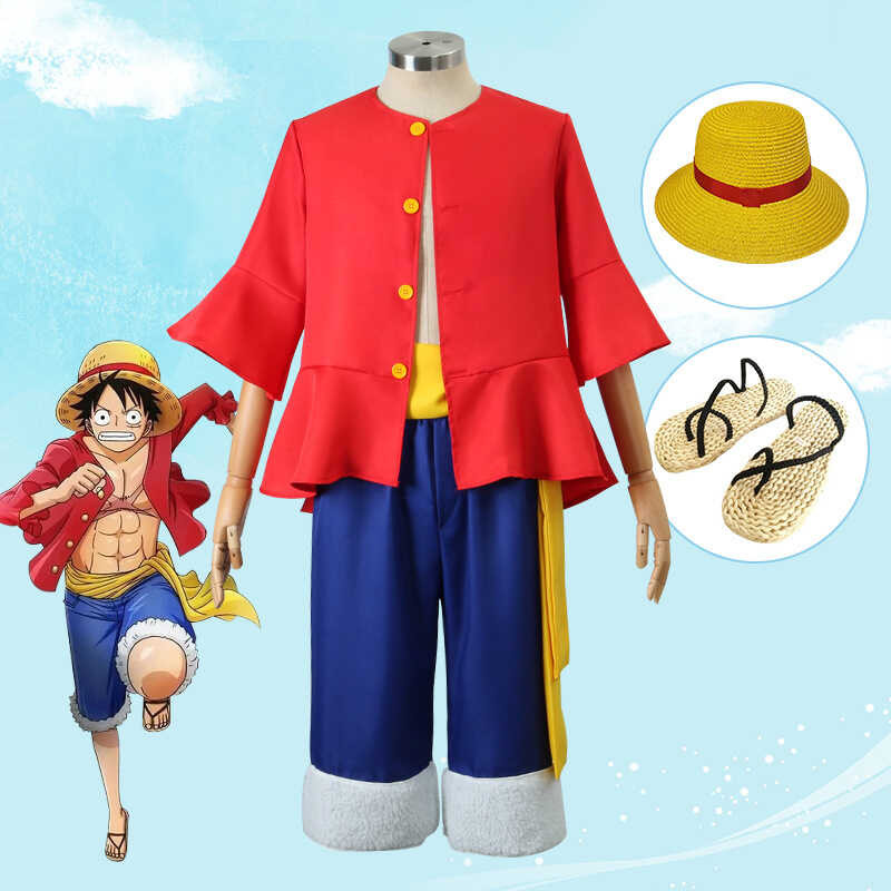 One Piece Luffy cosplay costume One Piece theater version costume straw ...