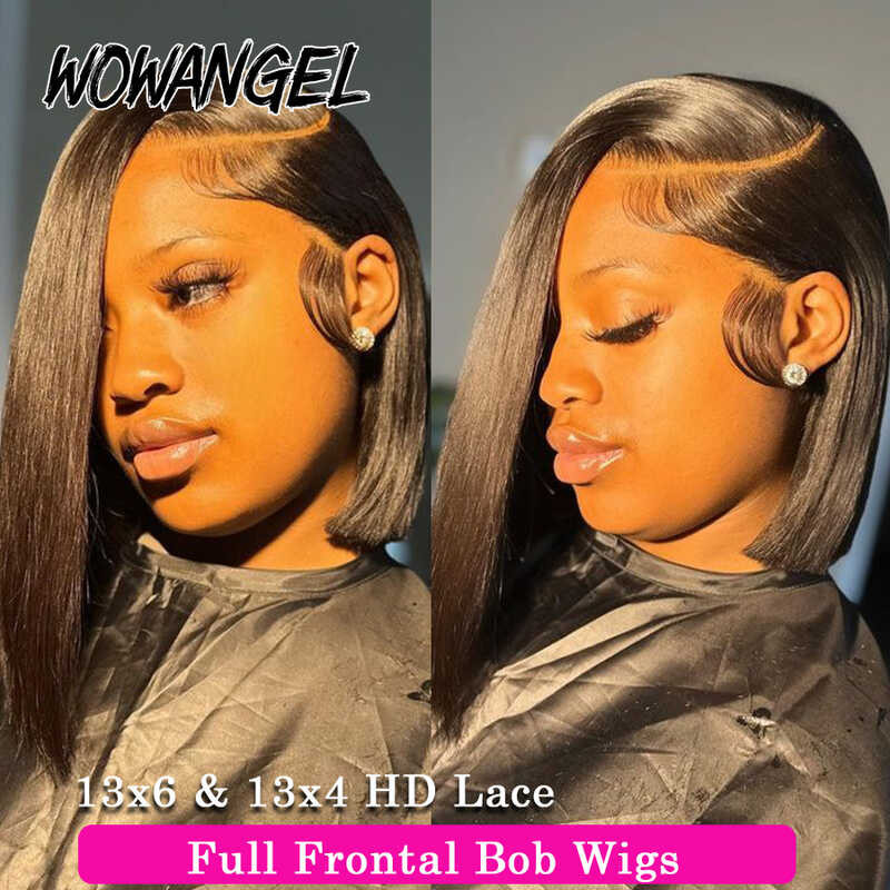 Wow Angel 13X4/13X6 HD Lace Full Frontal Short Bob Human Hair Wigs ...