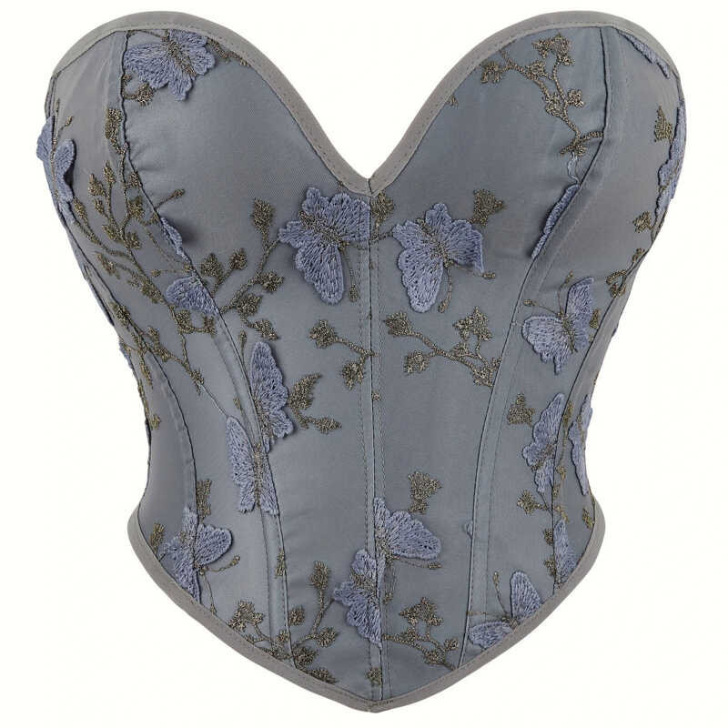 Butterfly 7 Embroidery Sexy Gothic Bustiers At S Modeling Strap ...