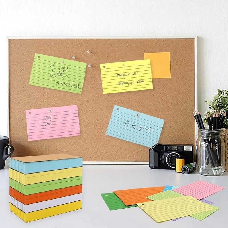 PCS Kit 1000 3X5 Inches Color Flash With Ring, Punched Lined Flashcards ...
