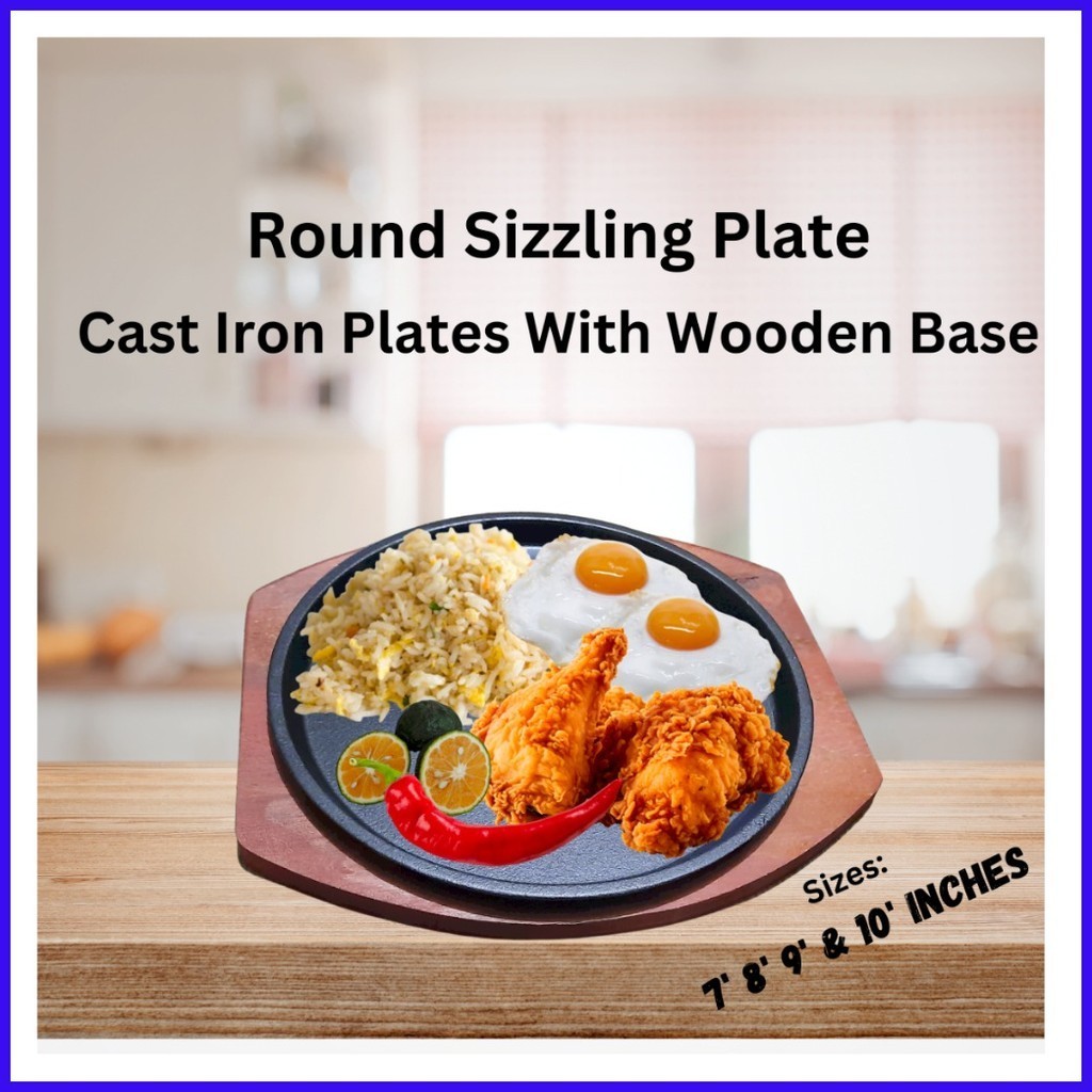 Sizzling Plate Non stick Cast Iron Round | Shopee Philippines