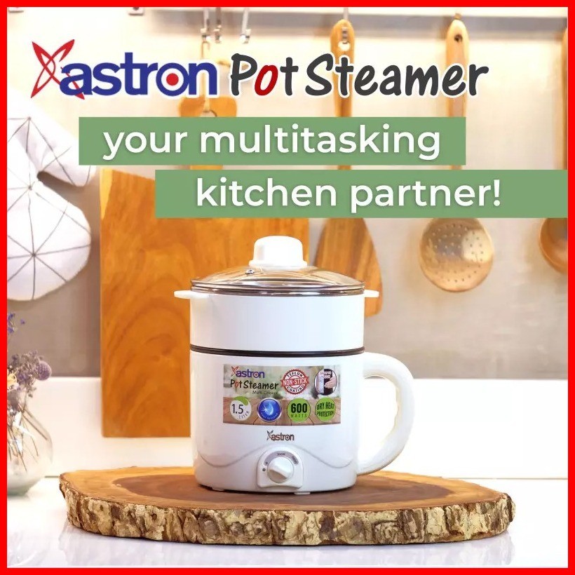 ☎ Astron POT STEAMER and MULTI COOKER | (White) (1.5L) (600W ...