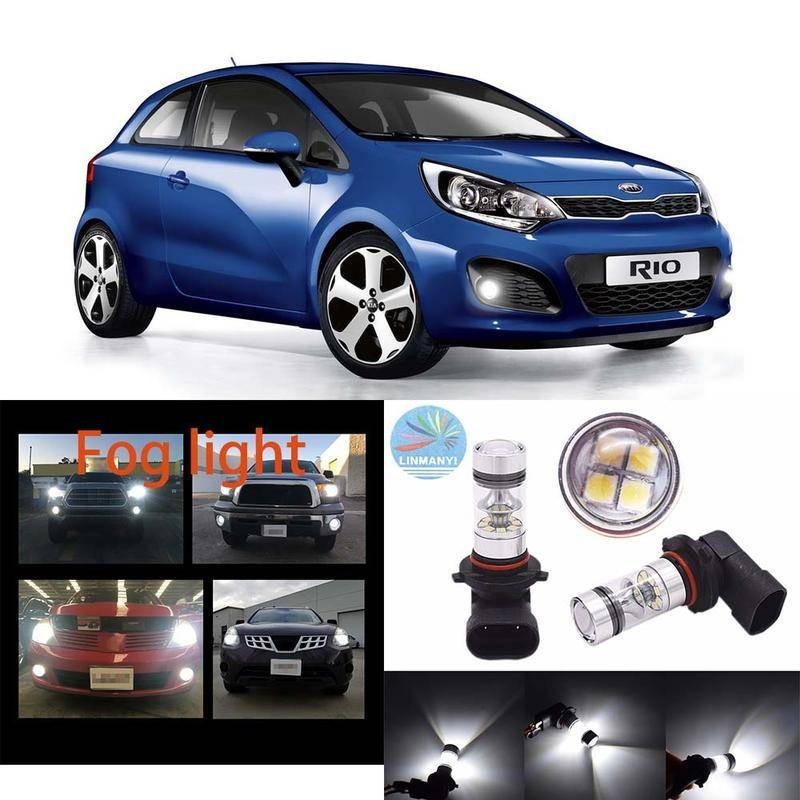 FOR KIA RIO III+IV 2011-2023- 2pc LED 9006 Fog LAI Light Bulbs ...