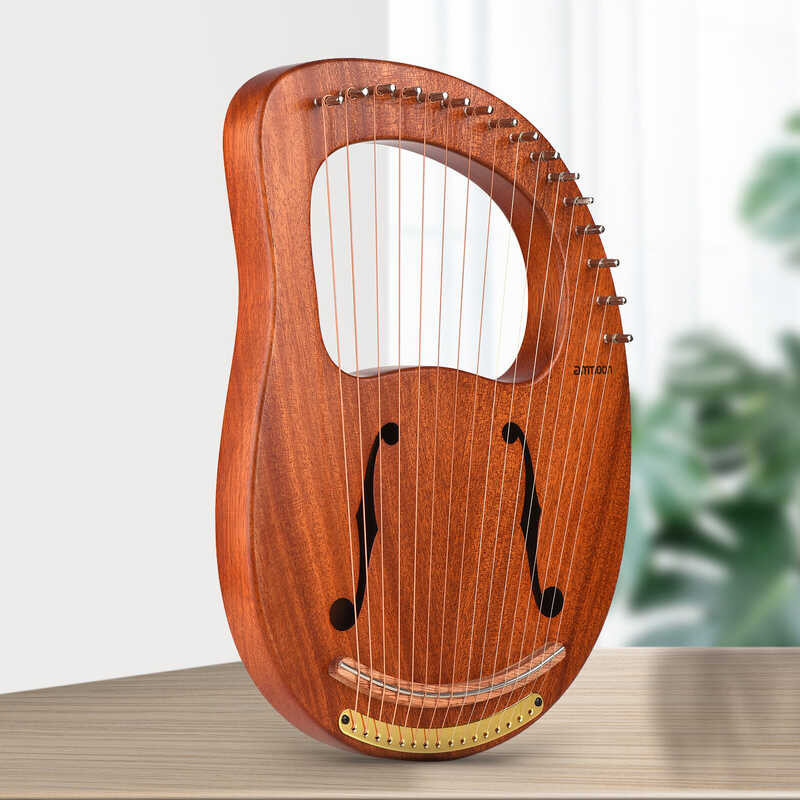 16-String Ammoon Wh-16 Wooden Lyre Harp Metal Solid Wood String Instrument Na May Carry Bag ...