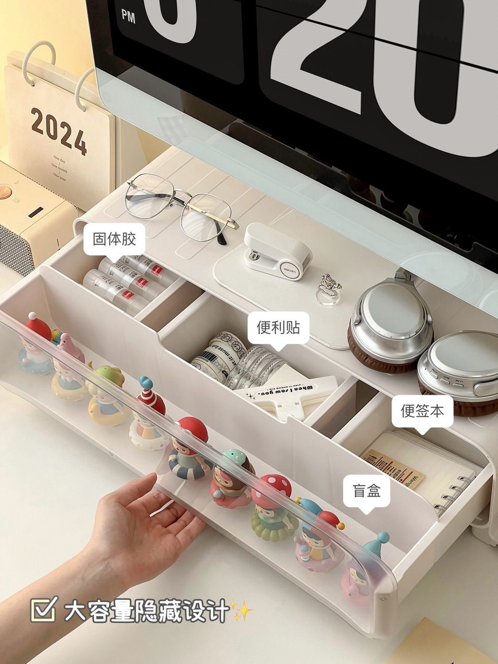 Storage Rack Computer Monitor Heightening Rack Work Position Handy Tool ...