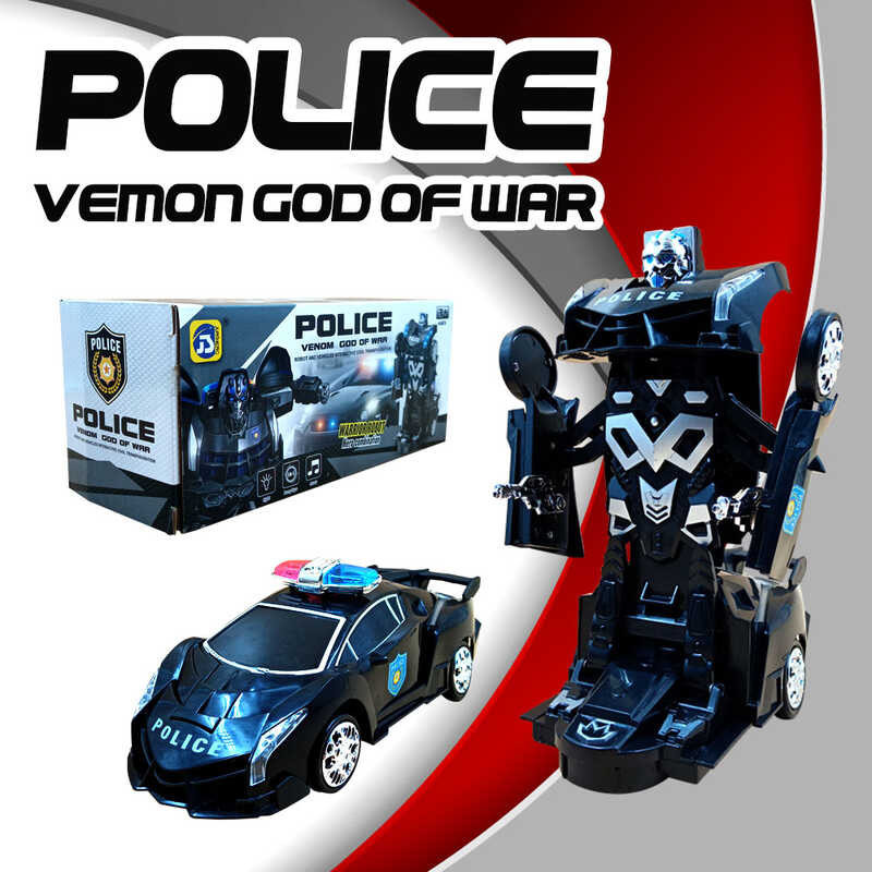 Police Transform Transformer Robot laruan Deformation Car na may ...