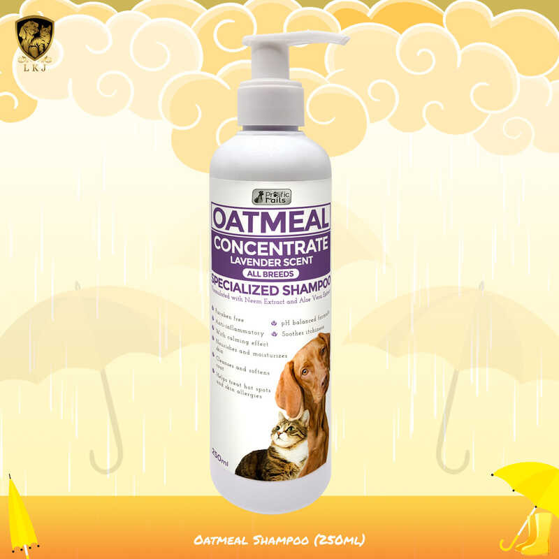 Dog Shampoo Oatmeal Concentrate 250ml kasama Aloe Vera isang natural na ...