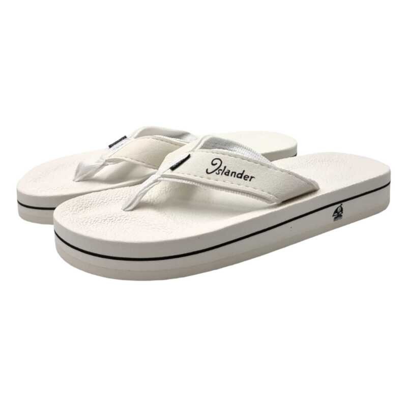 Islander 'White/White' Men's non-slip rubber soles slippers 100% ...