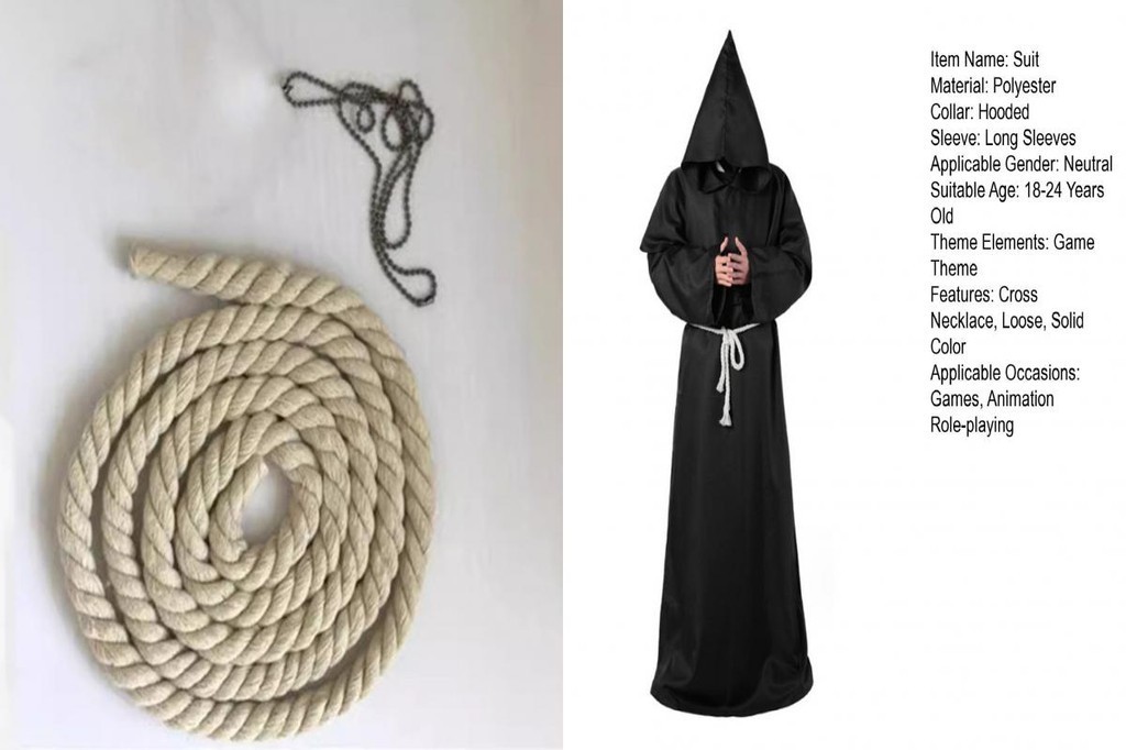 DPA* Unisex Halloween Outfit Medieval Monk Robe Medieval Monk Witch ...