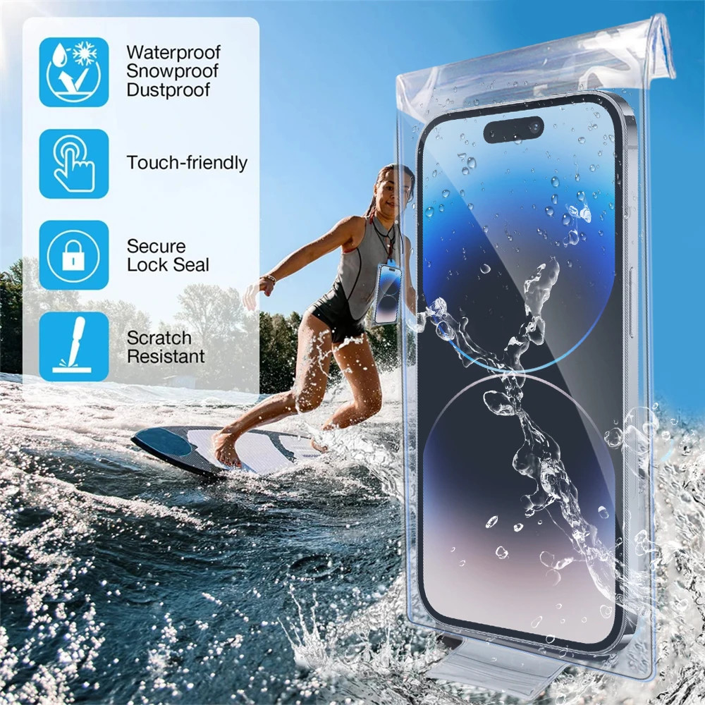 Transparent Mobile Phone Waterproof Bag Universal PVC Phone Touch ...