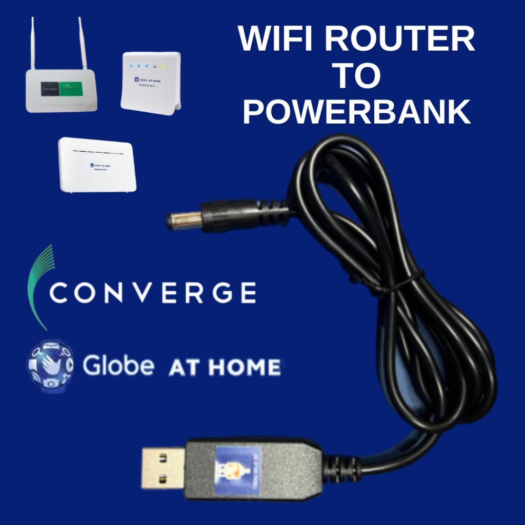 ♀ WiFi Router to Power bank USB Booster Cable for (Globe at home & PLDT ...