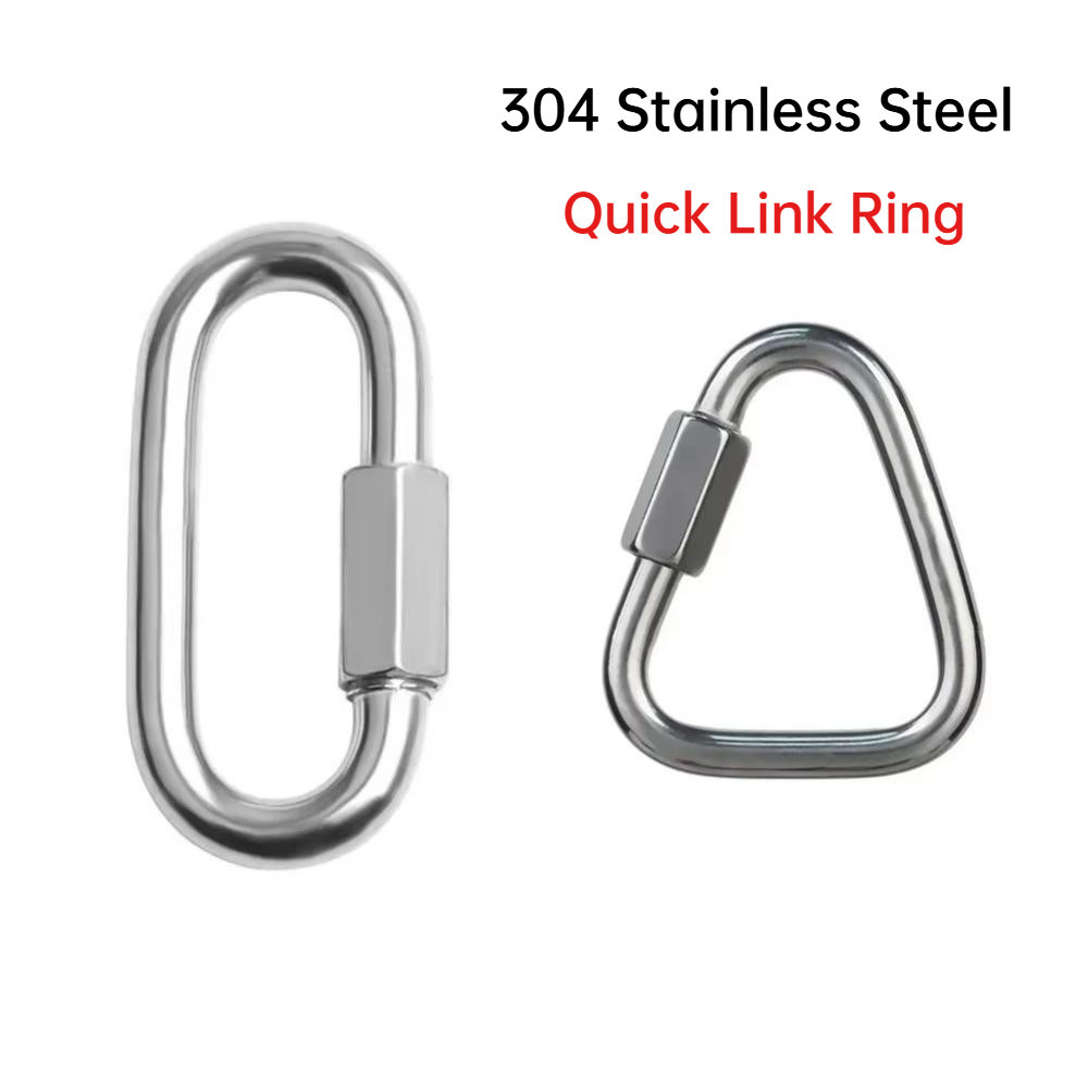 1Pcs 304 Stainless Steel Oval Triangle Carabiner Connecting Ring Quick ...