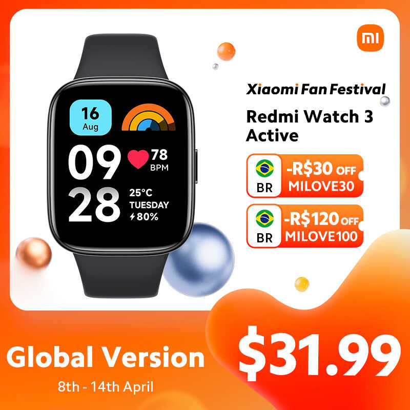 Bagong Pandaigdigang Bersyon Xiaomi Redmi Watch 3 Aktibong 1.83 ...
