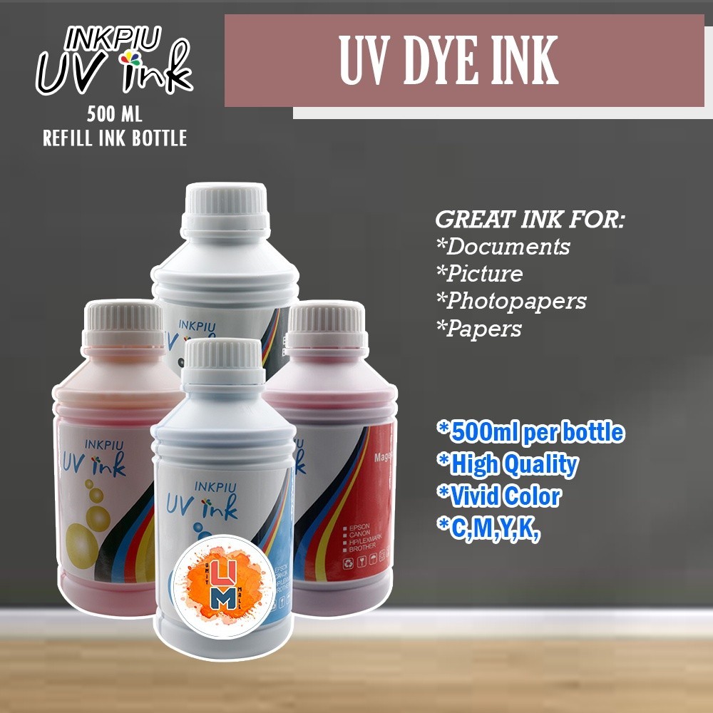 Inkpiu Universal UV Dye Ink 500ml premium ink Great ink | Shopee ...