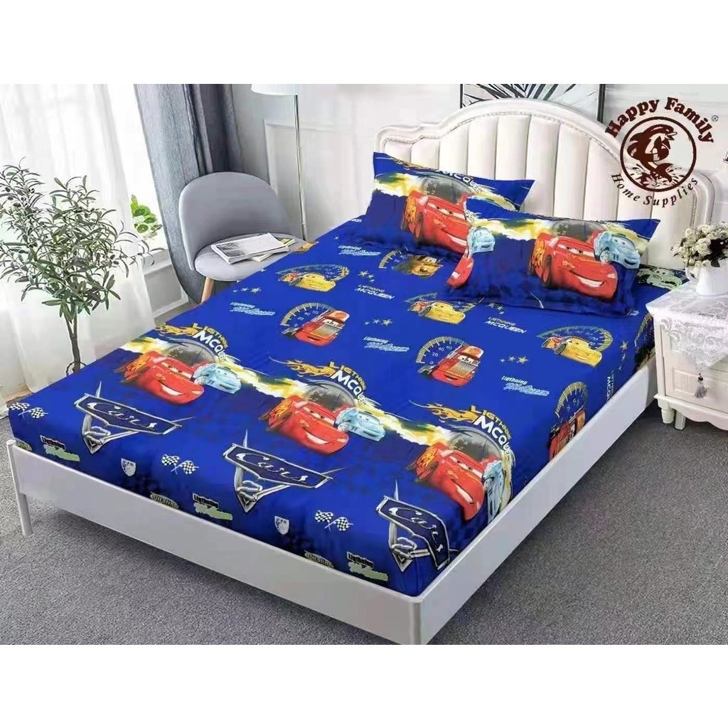 HS Cars design Bedsheet 3pcs Set single /dounle/family/king size ...