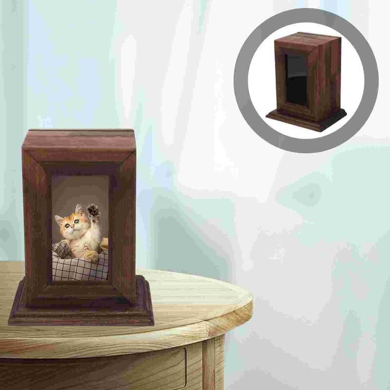 Pet Bone Ash Container Dog Ashes Wooden Box Cat Memorial Cremation Urn ...