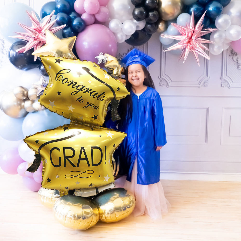 Graduation Prom Backdrop Congrats Celebrate Party Foil Balloons Stand ...