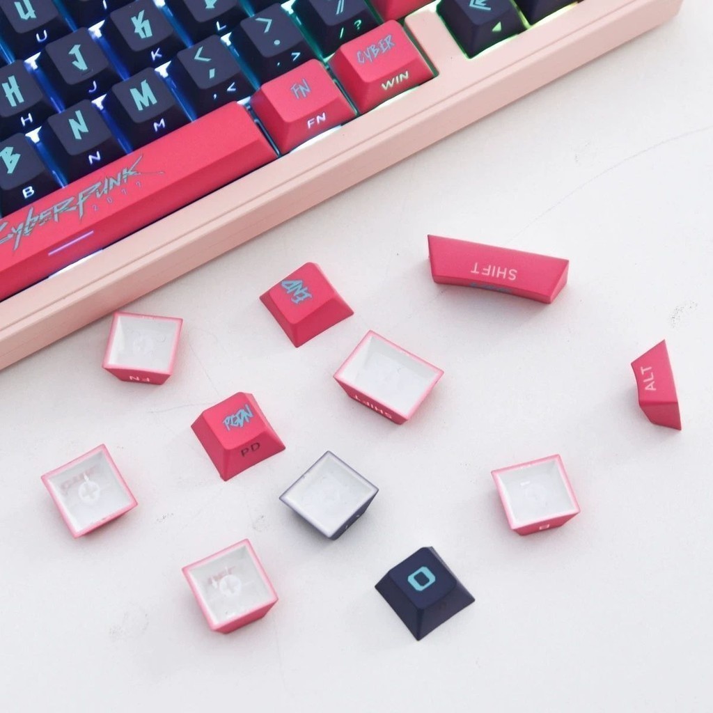 Translucent Cyberpunk Keycap Letter Side-engraved Cherry Profile PBT ...