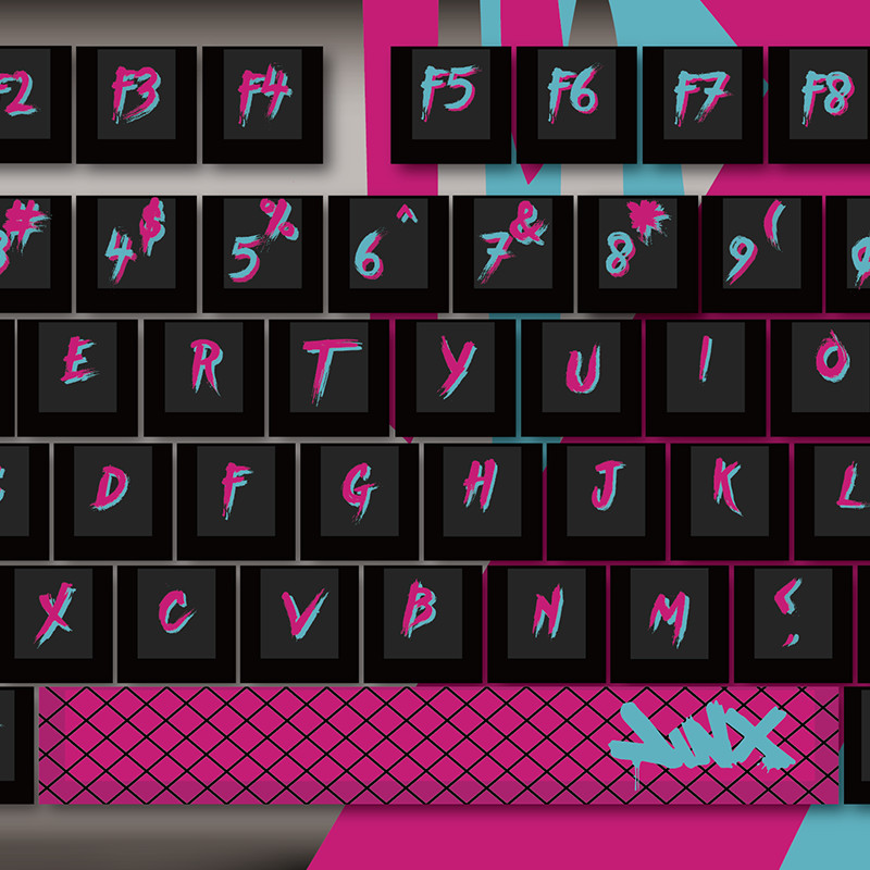 League of Legends Jinx Keycap Cherry Profile PBT Five-sided Dye ...