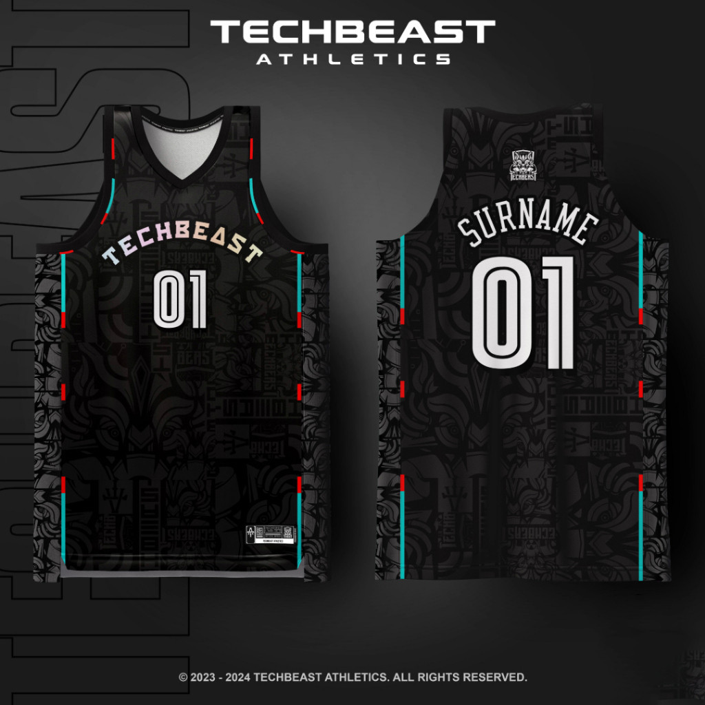Kaizen Full Sublimation Basketball Jersey Techbeast ( CUSTOM NAME + NUMBER )( CUSTOM NAME ...
