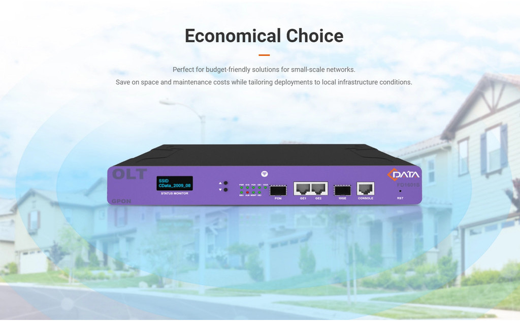 CDATA FD1601S-B1 - 1PON / 2PON GPON OLT w/ Status Monitor, WiFi, (2 ...